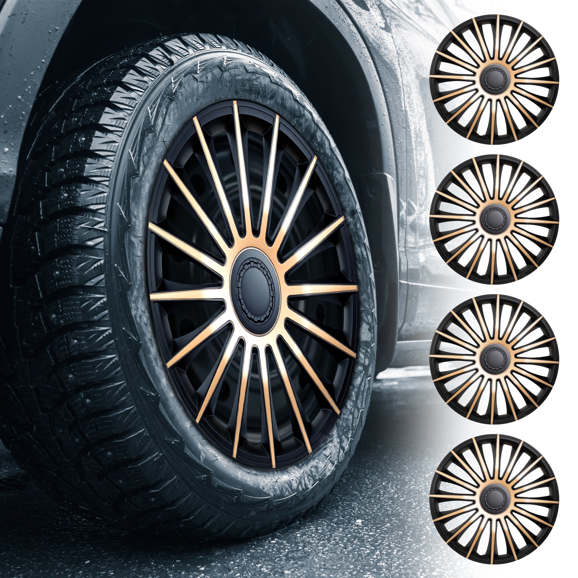 Set of 4 Durable Hubcaps for Cars, Easy to Install Replacement Car ...